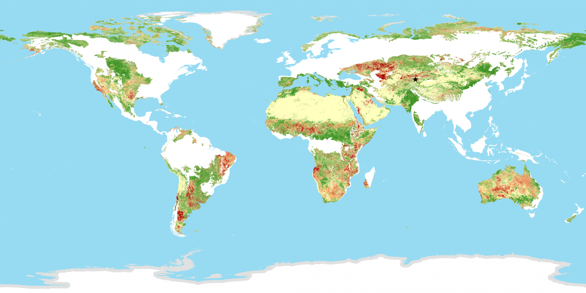 Land productivity in rangelands between 2001-2015 | Rangelands ATLAS